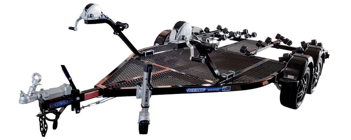 JSKM D6R TB CUSTOM GLOSS BLACK WITH DECK - Oceanic Trailers